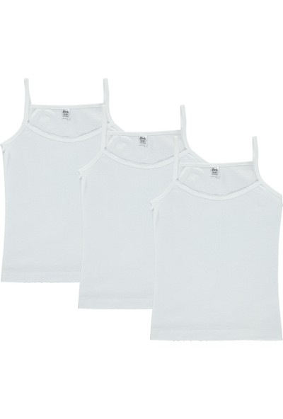 Civil Girls Kız Çocuk 3'lü Atlet Set 2-12 Yaş Beyaz