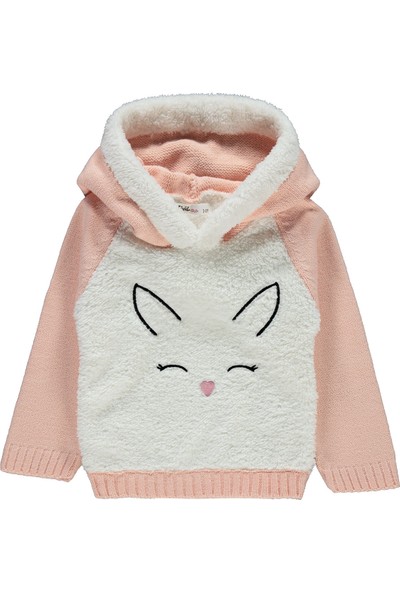 Civil Girls Kız Çocuk Kapüşonlu Kazak 2-5 Yaş Pudra