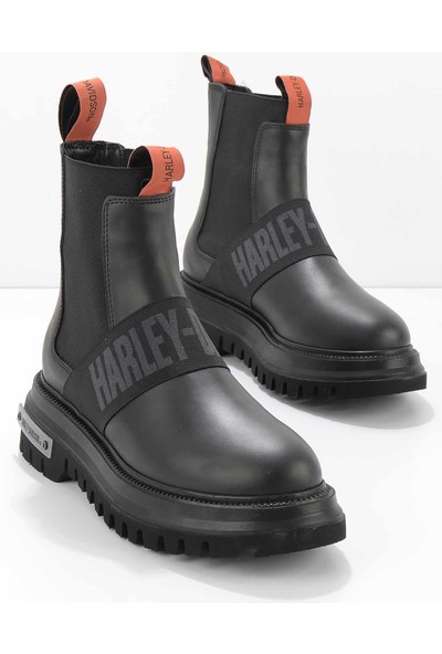 Harley Davidson Black Leather Kadın Bot & Bootie HD0777056303 Harley Davidson Black Leather Kadın Bot & Bootie HD0777056303