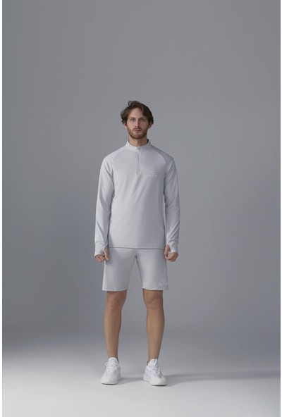 Gri Dryrun Yarım Fermuarlı Eşofman Üstü