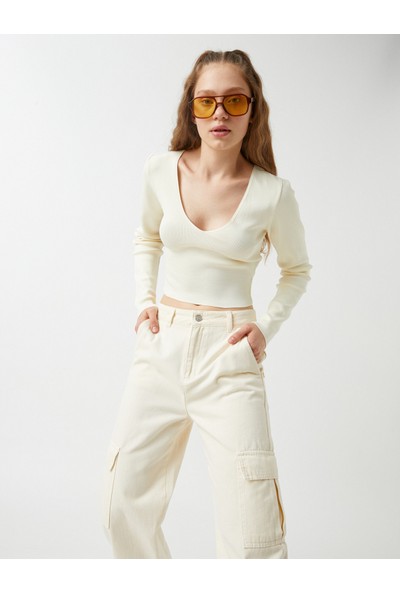 Crop Triko Kazak Uzun Kollu