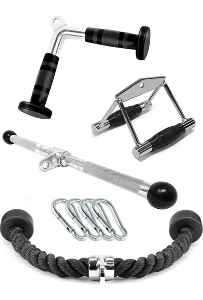 CrewSport Lat Triceps Bar - Triceps Halat - V Bar Çekiş Aparatı - Rowing Bar - Çalışma Istasyonu Aparat Seti CrewSport Lat Triceps Bar - Triceps Halat - V Bar Çekiş Aparatı - Rowing Bar - Çalışma Istasyonu Aparat Seti