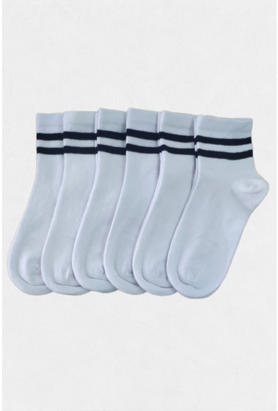 Ollero Çocuk Çorap Beyaz Dikişsiz Çember Desenli 6 Çift