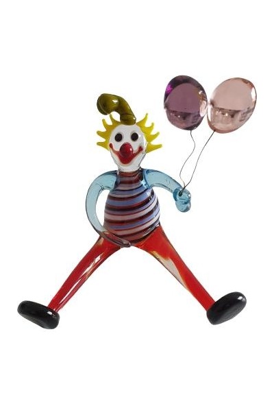 Veraart El Yapımı Murano Cam Balon Tutan Palyaço Biblo 3 Veraart El Yapımı Murano Cam Balon Tutan Palyaço Biblo 3