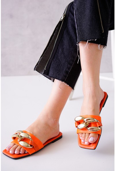 Genetti Home Zincirli Kadın Şık Terlik