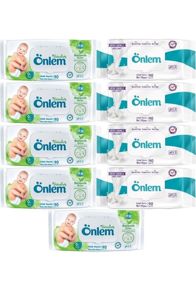 Önlem Islak Havlu Mendil 90 Yaprak Karma Botanika Özlü/beyaz Sabunlu (9'lu Set) Pls Kapak 810 Yaprak Önlem Islak Havlu Mendil 90 Yaprak Karma Botanika Özlü/beyaz Sabunlu (9'lu Set) Pls Kapak 810 Yaprak