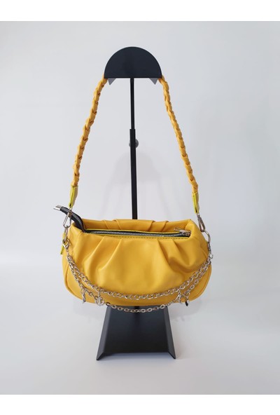 Moon Yumuşak Deri Baguette El ve Omuz Çantası