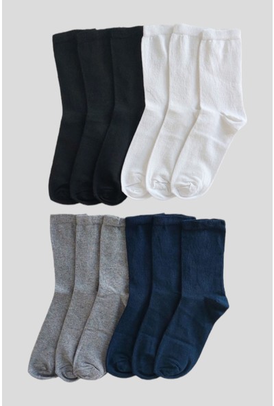 Ollero Çocuk Okul Çorabı Düz Renk 12 Çift