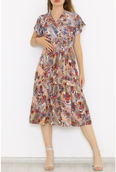 Peaces Store Kruvaze Yaka Elbise Güldesenli - 9699.701.