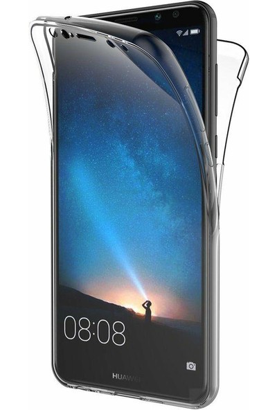 BT Aksesuar Huawei Mate 10 Pro 360 Derece Şeffaf Silikon Kılıf Komple Koruma