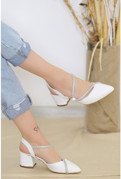 Peaces Store 5 cm Topuklu Ayakkabı Beyaz - 9439.264.