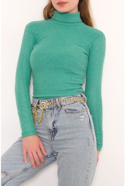 Vicuna Balıkçı Yaka Body Açıkyeşil Vicuna Balıkçı Yaka Body Açıkyeşil