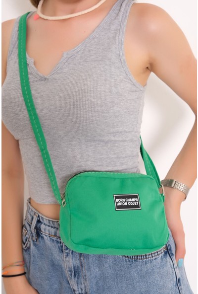 Peaces Store Çapraz Bez Çanta Yeşil - 9894.1624. Peaces Store Çapraz Bez Çanta Yeşil - 9894.1624.