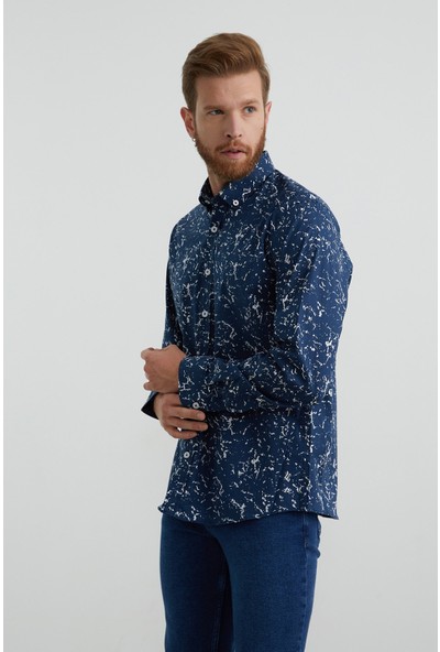 Paulmark Çizgi Detaylı Slim Fit Gömlek