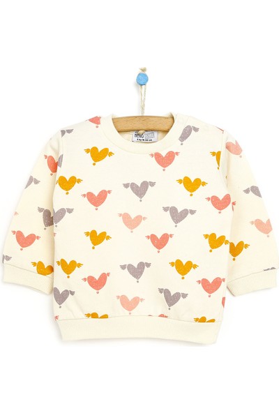 Hello Baby Hellobaby Basic Kız Bebek Şardonlu Iki Ip Baskılı Sweatshirt