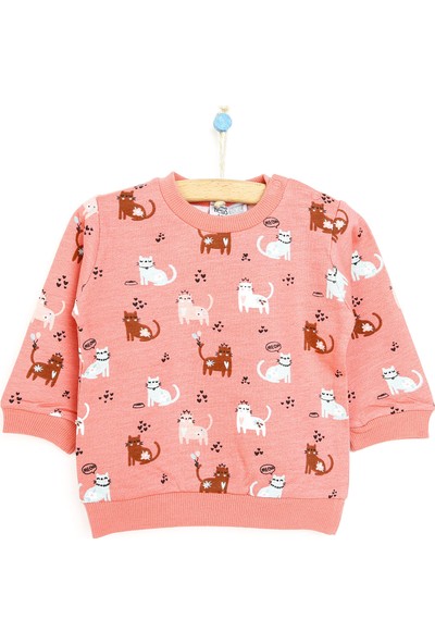 Hello Baby Hellobaby Basic Kız Bebek Şardonlu Iki Ip Baskılı Sweatshirt