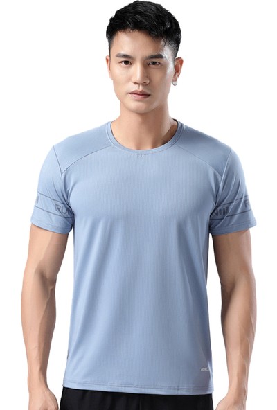 Erkek Spor Giyim Yüksek Streç Rahat Crewneck T-Shirt Erkek Rahat Kısa Kollu Spor Giyim Erkek Spor Giyim Yüksek Streç Rahat Crewneck T-Shirt Erkek Rahat Kısa Kollu Spor Giyim