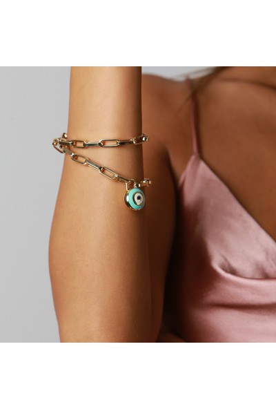 Yazar Mücevherat Cetaş Mineli Göz Detaylı Ataç Bileklik Yazar Mücevherat Cetaş Mineli Göz Detaylı Ataç Bileklik