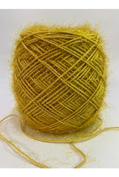 200GR Simli Kristal Kirpi El Örgü Ipi - Gold