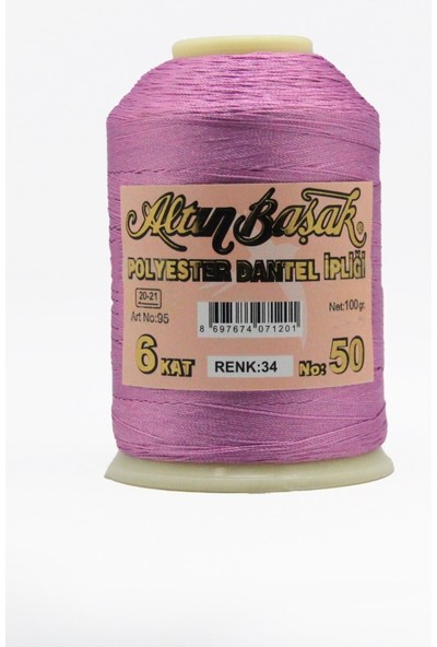 Altınbaşak Polyester 100 gr Dantel Ipi 6 Kat 50 No Altınbaşak Polyester 100 gr Dantel Ipi 6 Kat 50 No