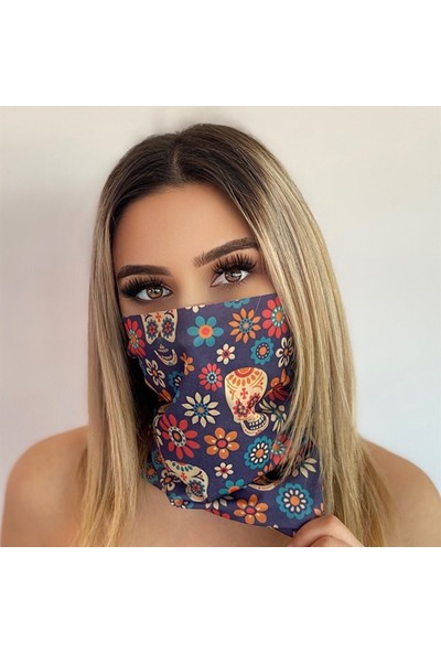 Çok Renkli Kuru Kafa Desenli Buff Boyunluk Çok Renkli Kuru Kafa Desenli Buff Boyunluk