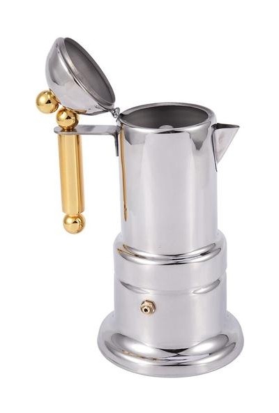 1 Takım 200 ml 4 Bardak Paslanmaz Çelik Cezve Moka Kahve Makinesi | Elektrikli Kahve Öğütücüleri