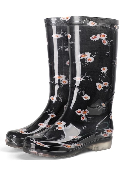 Fangqinghao Kadın Yağmur Çizmesi - Siyah (Yurt Dışından)