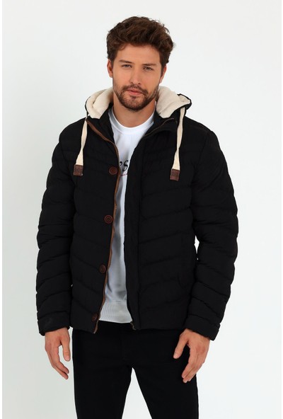 Rodi Slim Fit Kapüşonlu Dik Yaka Şişme Mont Erkek DS23KE258001