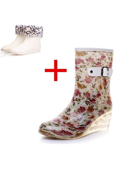 Fangqinghao Kadın Topuklu Yağmur Çizmesi - Kırmızı (Yurt Dışından) Fangqinghao Kadın Topuklu Yağmur Çizmesi - Kırmızı (Yurt Dışından)