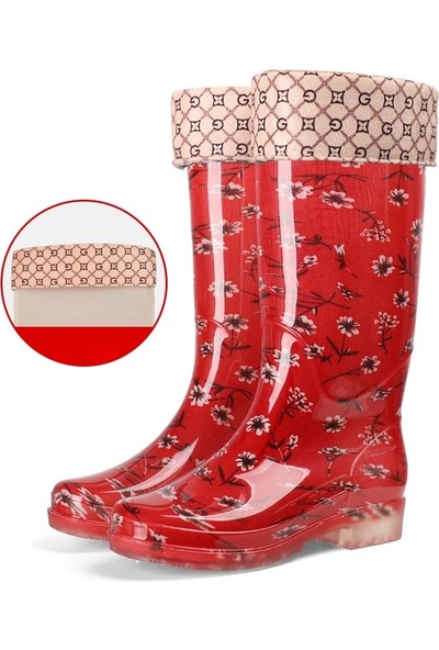 Fangqinghao Kadın Yağmur Çizmesi - Kırmızı (Yurt Dışından) Fangqinghao Kadın Yağmur Çizmesi - Kırmızı (Yurt Dışından)