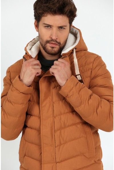 Rodi Slim Fit Kapüşonlu Dik Yaka Şişme Mont Erkek DS23KE258001