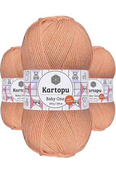 Kartopu 3 Adet Baby One Tüylenmeyen El Örgü Ipi Yünü Yavruağzı K253
