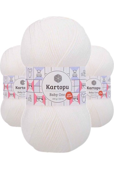 Kartopu 3 Adet Baby One Tüylenmeyen El Örgü Ipi Yünü Kar Beyaz K010 Kartopu 3 Adet Baby One Tüylenmeyen El Örgü Ipi Yünü Kar Beyaz K010