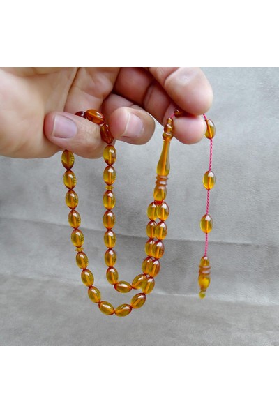 Tesbih Rüyası Usta Işi Sistemli Sıkma Kehribar Tesbih