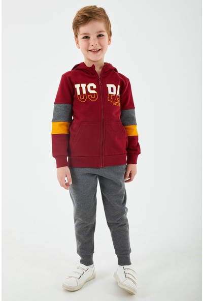 U.S. Polo Assn. U.s. Polo Assn Lisanslı Bordo Erkek Çocuk Fermuarlı Eşofman Takım U.S. Polo Assn. U.s. Polo Assn Lisanslı Bordo Erkek Çocuk Fermuarlı Eşofman Takım