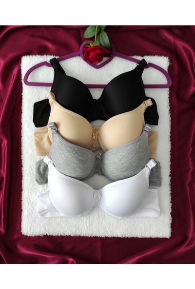 Nesterinzar Kadın Dolgulu Balenli Günlük 4'lü Sütyen Takımı