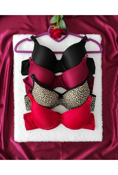 Nesterinzar Kadın Dolgulu Balenli Günlük 4'lü Sütyen Takımı