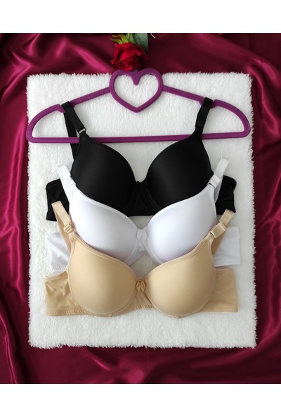 Nesterinzar Kadın Dolgulu Balenli Günlük 3'lü Sütyen Takımı