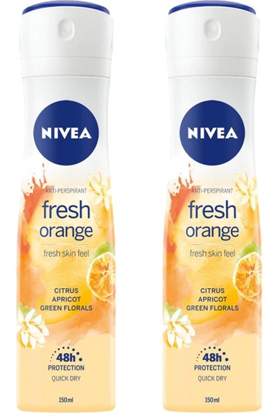 Nivea 2 Adet Nivea Fresh Orange Kadın Deodorant Sprey 150 Ml Nivea 2 Adet Nivea Fresh Orange Kadın Deodorant Sprey 150 Ml