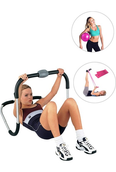 Roller Dijital Göstergeli Karın Kası ve Mekik Aleti + Pilates Denge Topu + Pilates Bandı - 3'lü Set Roller Dijital Göstergeli Karın Kası ve Mekik Aleti + Pilates Denge Topu + Pilates Bandı - 3'lü Set