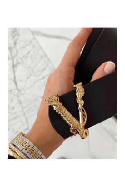 Paçuli Moda Kadın Desenli V Tokalı Kemer 20087 Paçuli Moda Kadın Desenli V Tokalı Kemer 20087