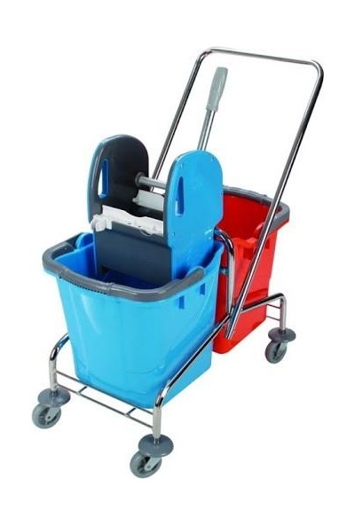Omnisoft Uctm CK753 Krom Taşıyıcı Plastik Pres Çift Kovalı Temizlik Arabası Omnisoft Uctm CK753 Krom Taşıyıcı Plastik Pres Çift Kovalı Temizlik Arabası