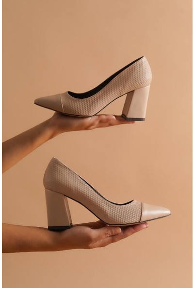 Bayan Ten Merille Cilt Sivri Burun Stiletto Ayakkabı Bayan Ten Merille Cilt Sivri Burun Stiletto Ayakkabı