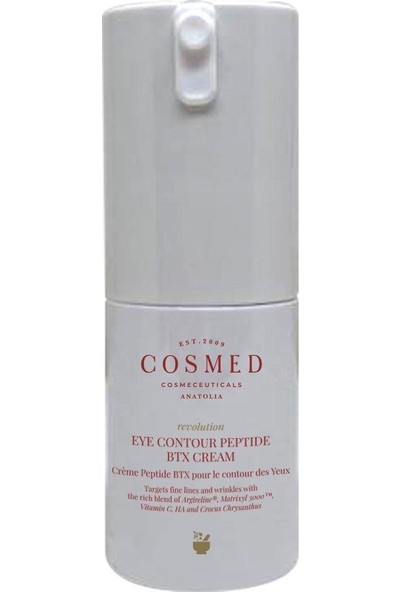 Cosmed Eye Contour Peptide Cream Btx 15 Ml (Csm101) Cosmed Eye Contour Peptide Cream Btx 15 Ml (Csm101)