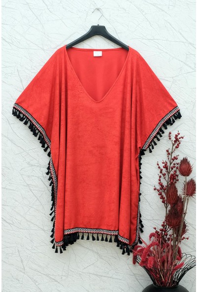 Kırmızı Püsküllü Modern Sabahlık