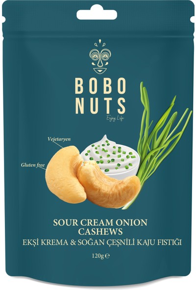 Bobo Nuts Ekşi Krema / Soğanlı Kaju Fıstığı 120 gr Bobo Nuts Ekşi Krema / Soğanlı Kaju Fıstığı 120 gr