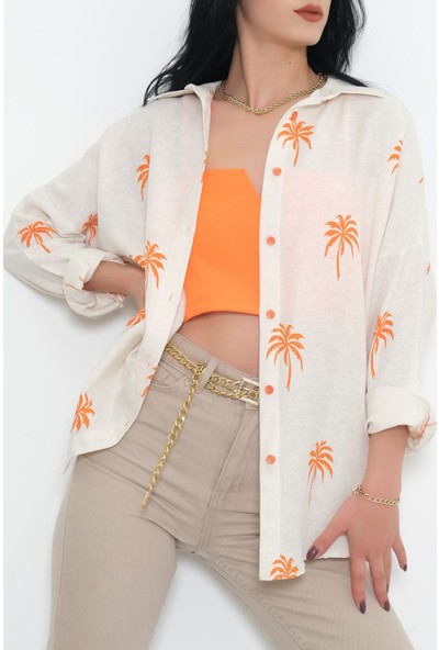 Desenli Gömlek Ekruturuncu - 2384.1610.