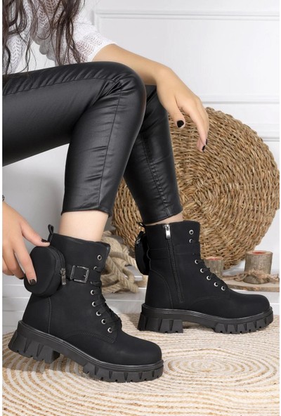 Morenica Carmen Kaydırmaz Taban Cüzdanlı Siyah Kadın Bot