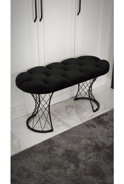 Zenas Metal Pota Ayaklı Babyface Kumaştekli Puf & Bench & Oturma Minderi