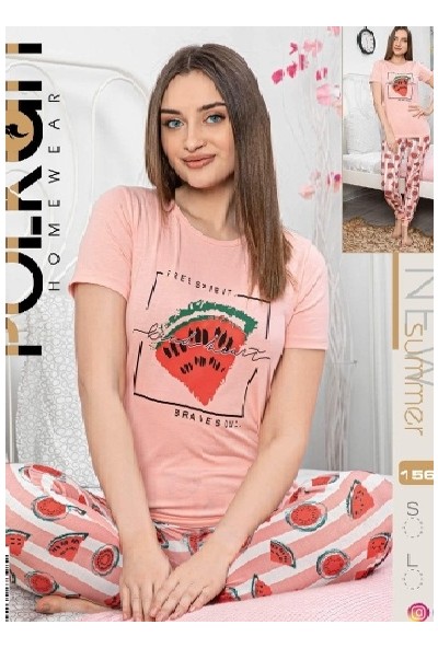 Kadın Kısa Kollu Kapri Takım Kadın Kısa Kollu Kapri Takım